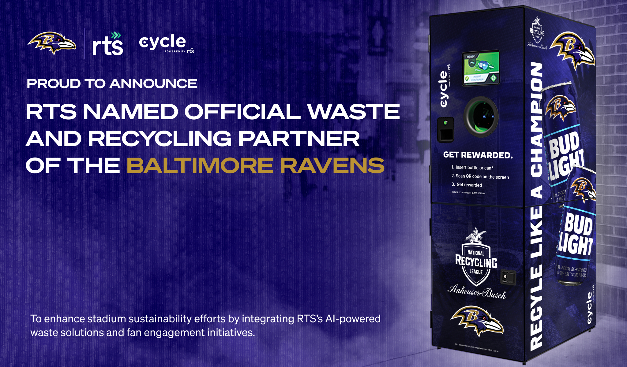 巴尔的摩乌鸦队指定 RTS 为其官方废物和回收合作伙伴，以推动 M&T Bank 体育场的可持续发展和创新 - Recycle Track ...